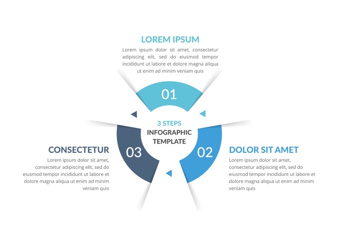 Infographic template with 3 elements Royalty Free Vector