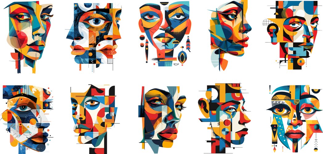 Abstract Face Vector Images (over 210,000)
