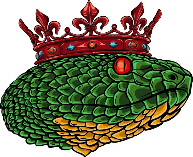 Snake crown template design Royalty Free Vector Image