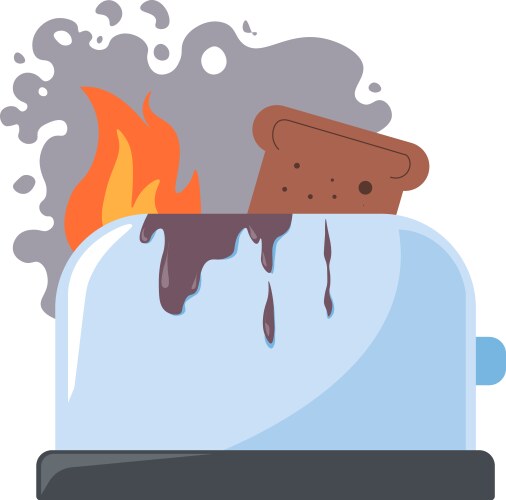 Broken toaster error 3d icon Royalty Free Vector Image