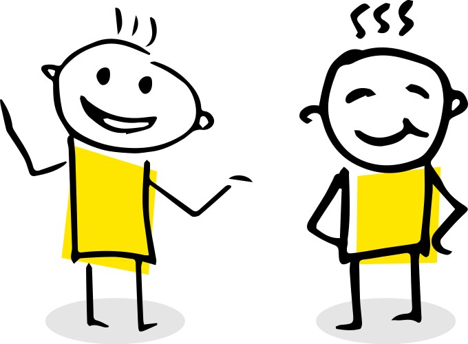 Two cute kids talking to each other cartoon Vector Image