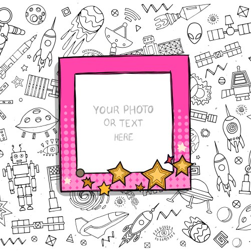 Cartoon template frame Royalty Free Vector Image