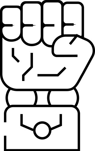 Grip robot hand gesture line icon Royalty Free Vector Image