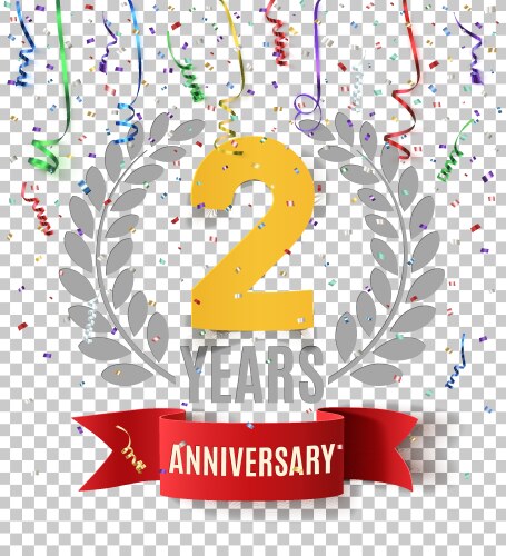 2nd anniversary golden numbers isolated on black Vector Image