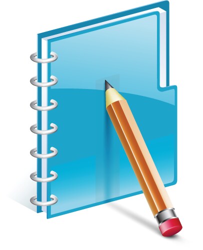 Pencil and notepad icon Royalty Free Vector Image