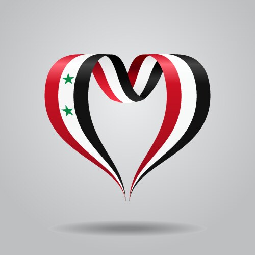 Syrian pin wavy flag Royalty Free Vector Image