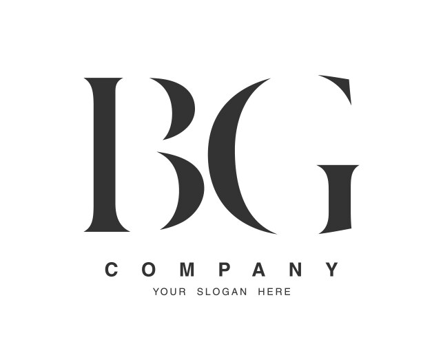 Logo design initial letter b and y serif font Vector Image