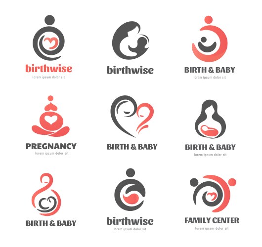 Pregnancy And Birth Infographics Icon Set Vector Image