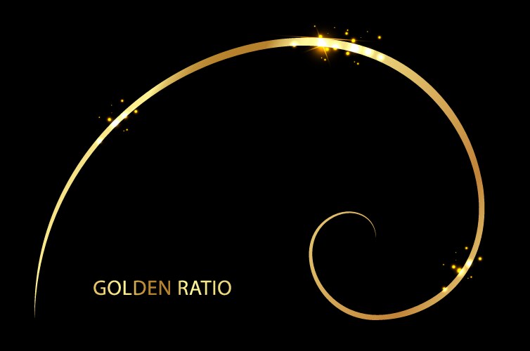 Golden ratio template gold-colored rectangle Vector Image