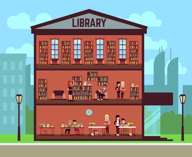 Hands holding books public library literature Vector Image