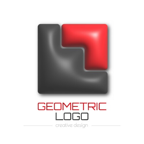 Geometric 3d logo a template for brand id Vector Image