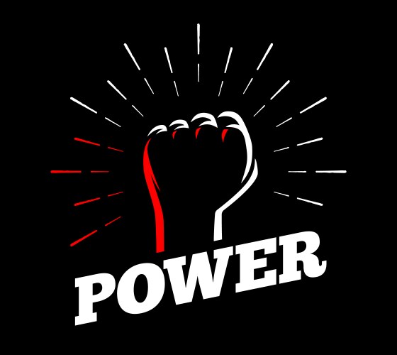 Rebel clenched raised male fist hand fight rights Vector Image