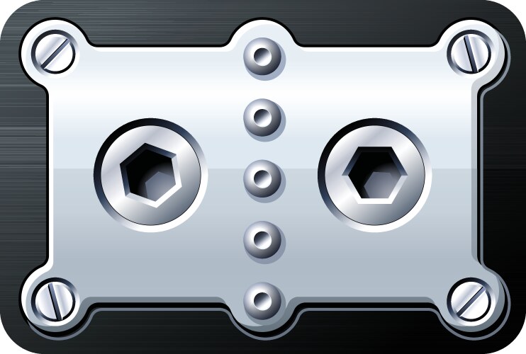 Metal plate with screws Royalty Free Vector Image