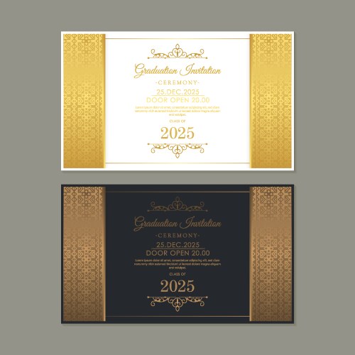 Elegant graduation invitation template Royalty Free Vector