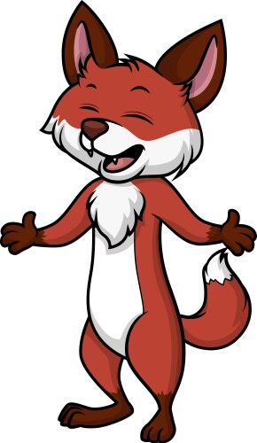 Winking fox thumbs up cartoon Royalty Free Vector Image
