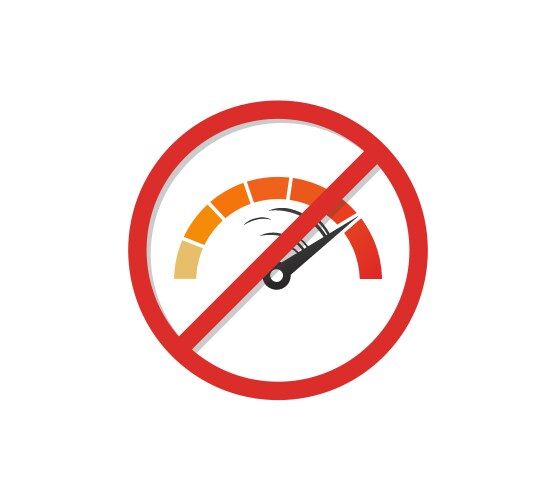 No speed icon do not drive fast sign traffic Vector Image