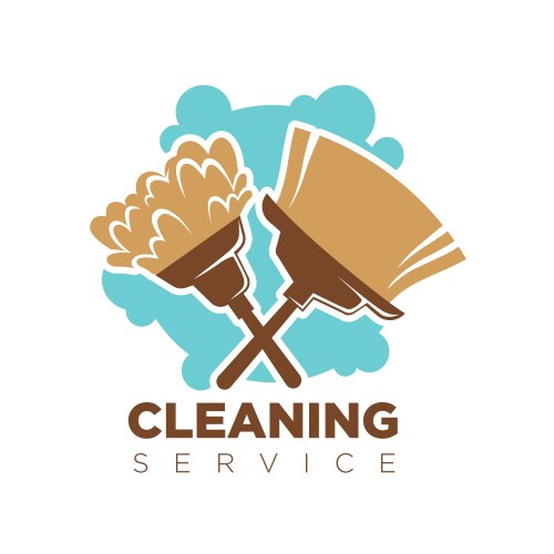 Retro sexy pinup housemaid cleaning emblem logo Vector Image
