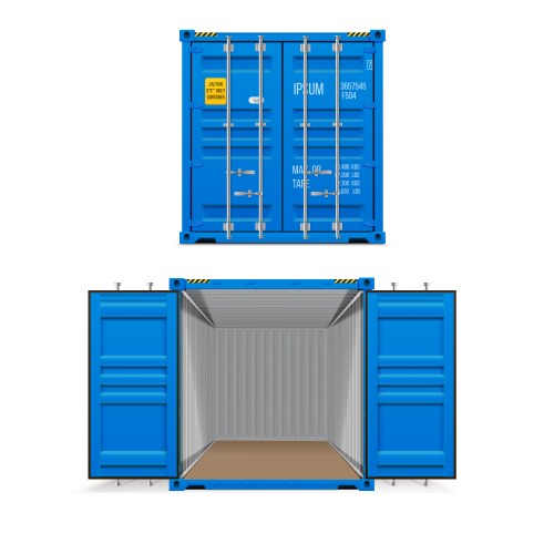 Realistic cargo containers 3d templates set Vector Image