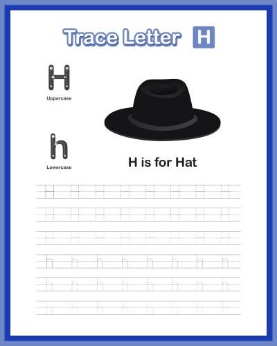 Flashcard letter h is for hat – Royalty-Free Vector | VectorStock