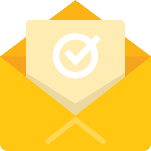 Approved mail icon outline business Royalty Free Vector