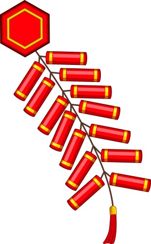 China chinese firecracker cartoon Royalty Free Vector Image