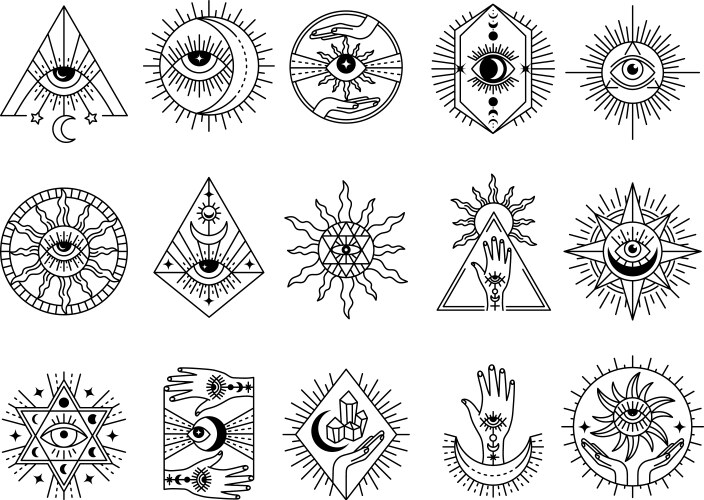 Esoteric Symbols Tattoo Spiritual Tattoos Royalty Free Images, Stock