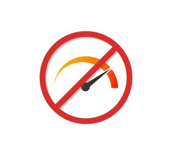 No speed icon do not drive fast sign traffic Vector Image