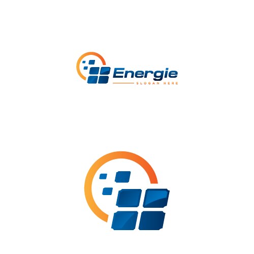 Electric power energy business logo design combina