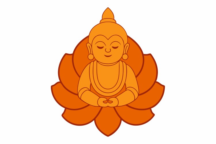 Cute buddha oriental Royalty Free Vector Image