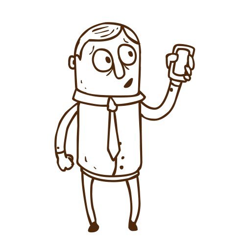 Iphone man cartoon Royalty Free Vector Image - VectorStock