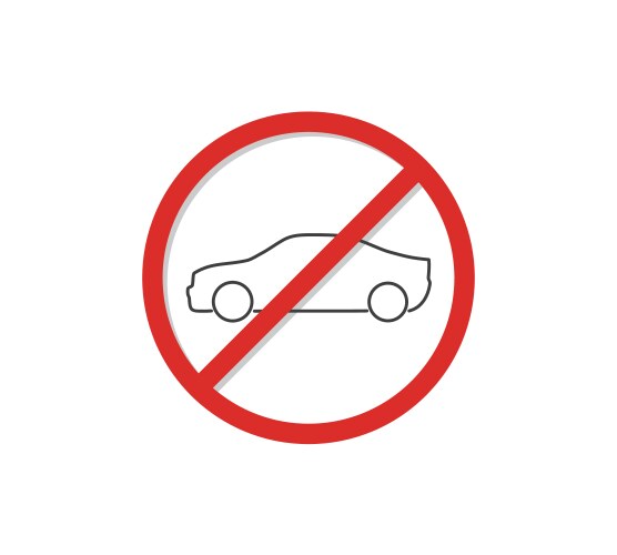 Circle prohibited sign for no car parking Vector Image