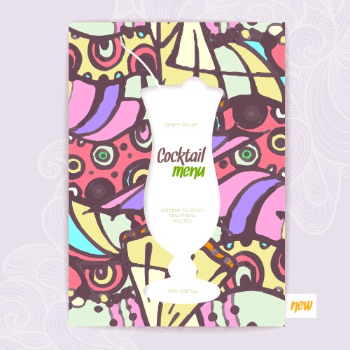 Fresh fruit smoothie menu card template with ripe Vector Image