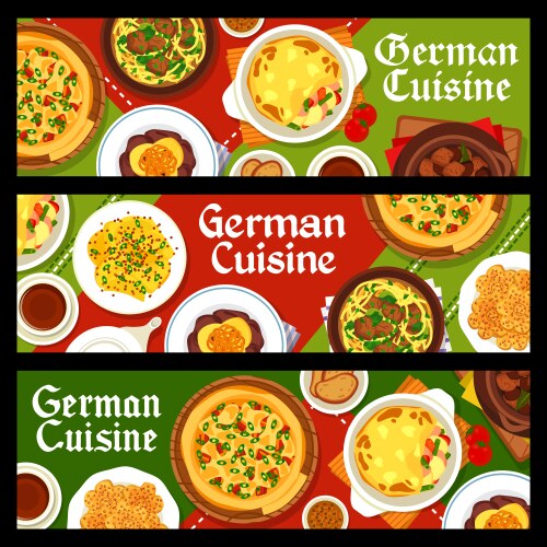 German cuisine restaurant meals menu template Vector Image
