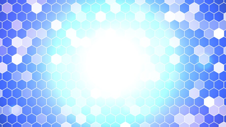 Cyan hexagon grid seamless pattern Royalty Free Vector Image