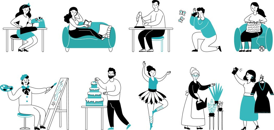 A set artists people creative professions Vector Image