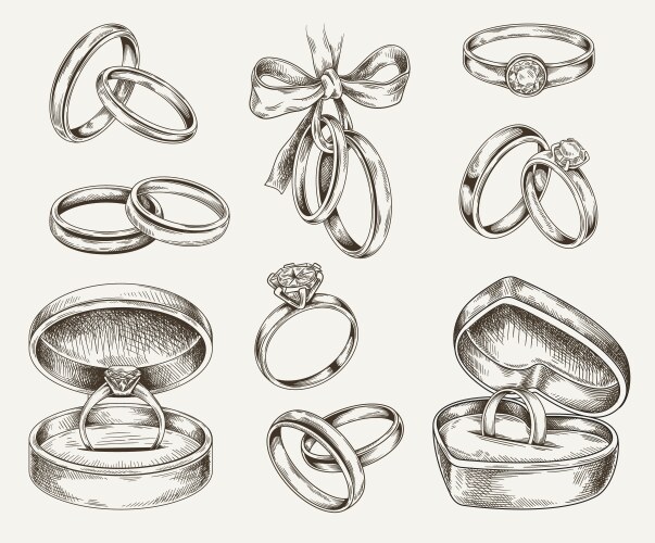 Wedding Ring Drawing Vector Images (over 4,400)