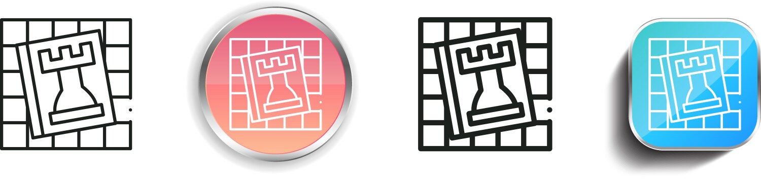 Chess icon thin linear regular and button style Vector Image