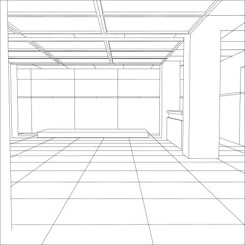Hall of an outline sketch Royalty Free Vector Image