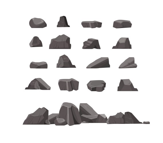 Rock stone isometric rocks and stones geological Vector Image