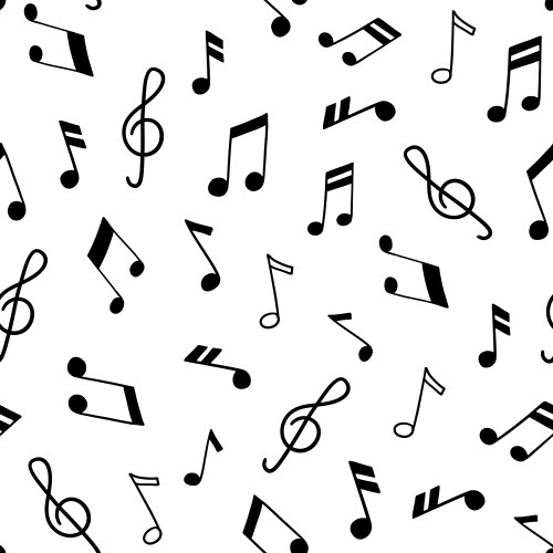 Musical notes and treble clef seamless pattern Vector Image