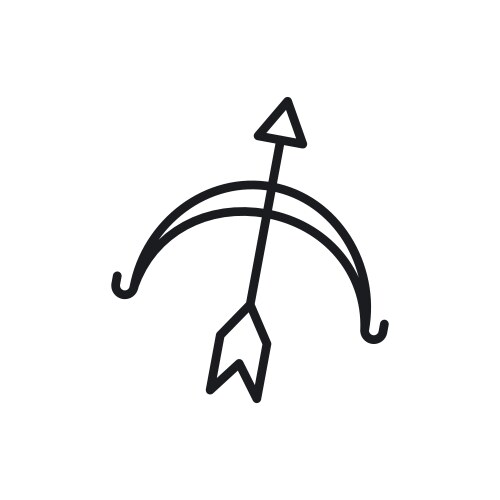 Bow arrow icon set archery and symbol Royalty Free Vector