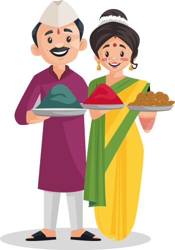 Indian marathi man cartoon Royalty Free Vector Image