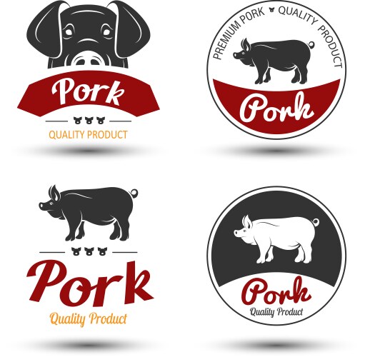 Pork label Royalty Free Vector Image - VectorStock