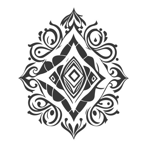 Diamond pattern ornament batik design grey Vector Image