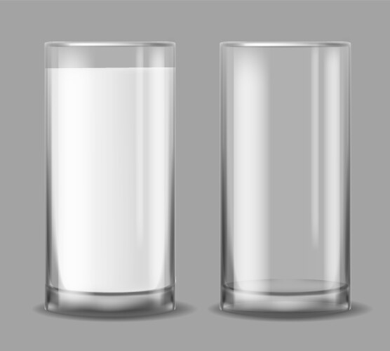 Two glasses half empty or full Royalty Free Vector Image