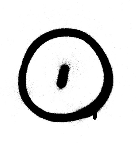 Graffiti bubble font number 1 in black on white Vector Image