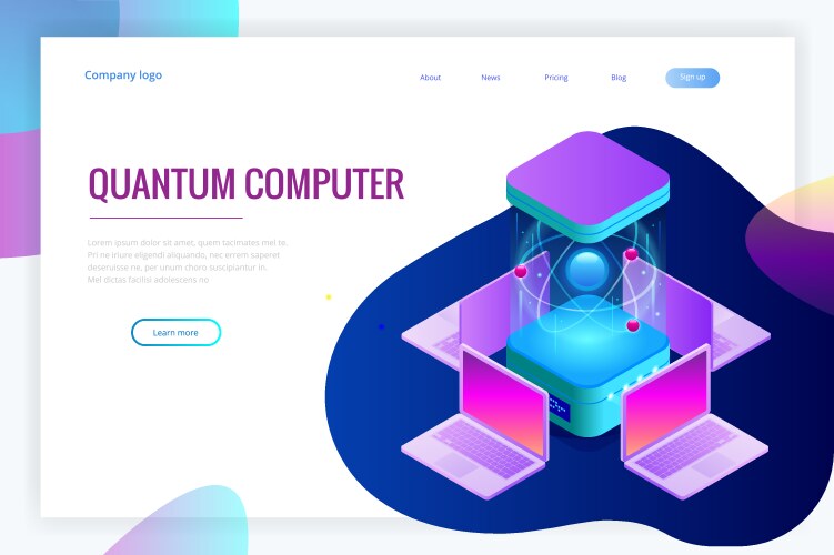 Quantum computing concept Royalty Free Vector Image