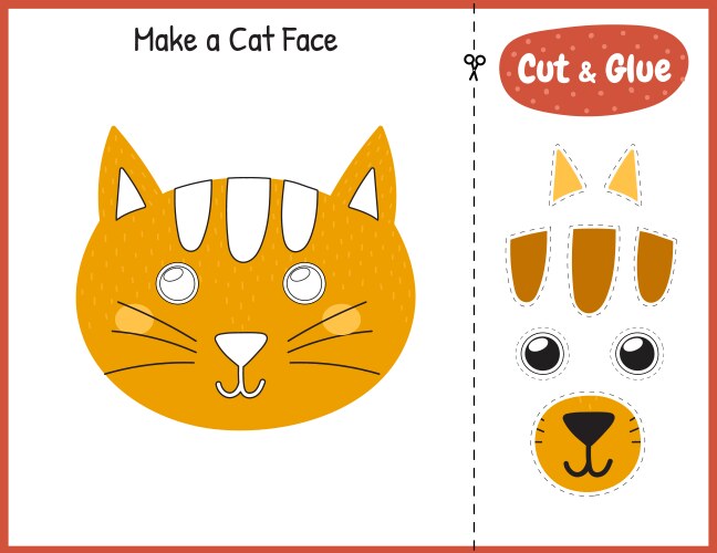 Decorate the christmas tree cut and glue activity Vector Image