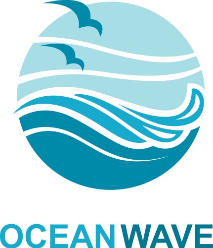 Ocean wave logo Royalty Free Vector Image - VectorStock