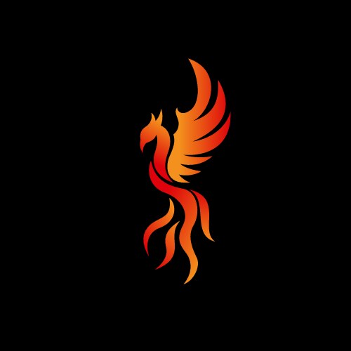 Modern flaming phoenix logo designs template Vector Image